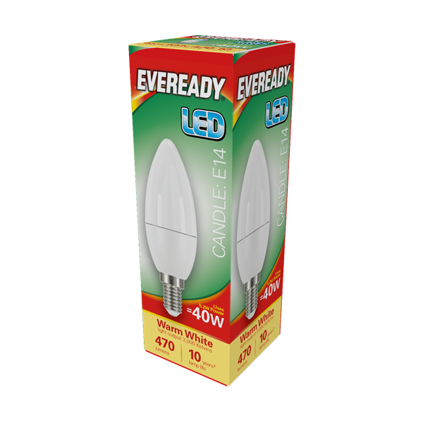 Eveready 6W E14 Candle LED - 40W Replacement - 470lm - 3000K - Non Dim ...